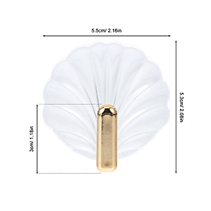 PRETYZOOM 4pcs Adhesive Wall Hooks, Beach Themed Sea Shell Hanger, Plastic Hanging Hook for Towel, Hats, Keys Nautical Bathroom Hooks Coastal Wall Decorations