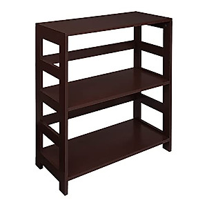 Small Bookshelf for Small Spaces, 3 Tier Book Shelf Organizer, Wooden Narrow Bookcase, Short Bookshelf for Bedroom, Living Room, Home, Office (25" W x 11" D x 29" H, Dark Brown)