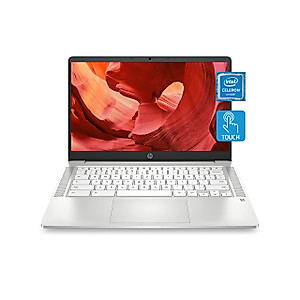 HP Chromebook 14 Laptop, Intel Celeron Processor, 4 GB RAM, 32 GB eMMC, 14” HD (1366 x 768) Touchscreen, Chrome OS, Webcam & Dual Mics, Work, Entertainment, Long Battery Life (14a-na0140nr, 2021)