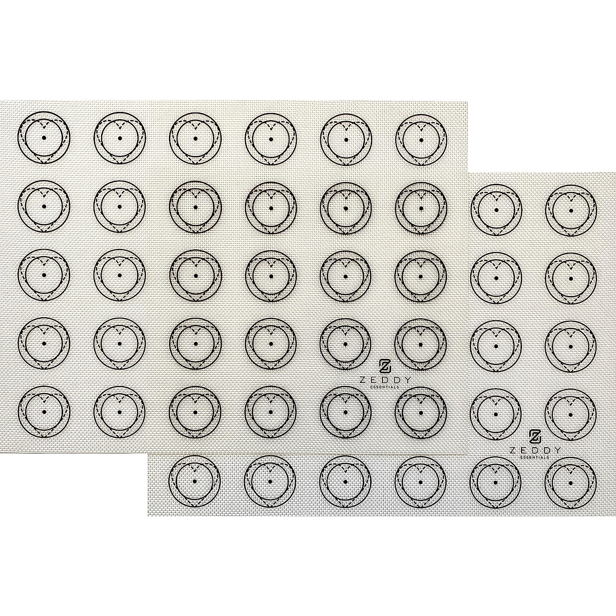 Zeddy Essentials Silicone Macaron Baking Mat With Three Macaron Templates, 2 Set, Non-Stick, Food Safe
