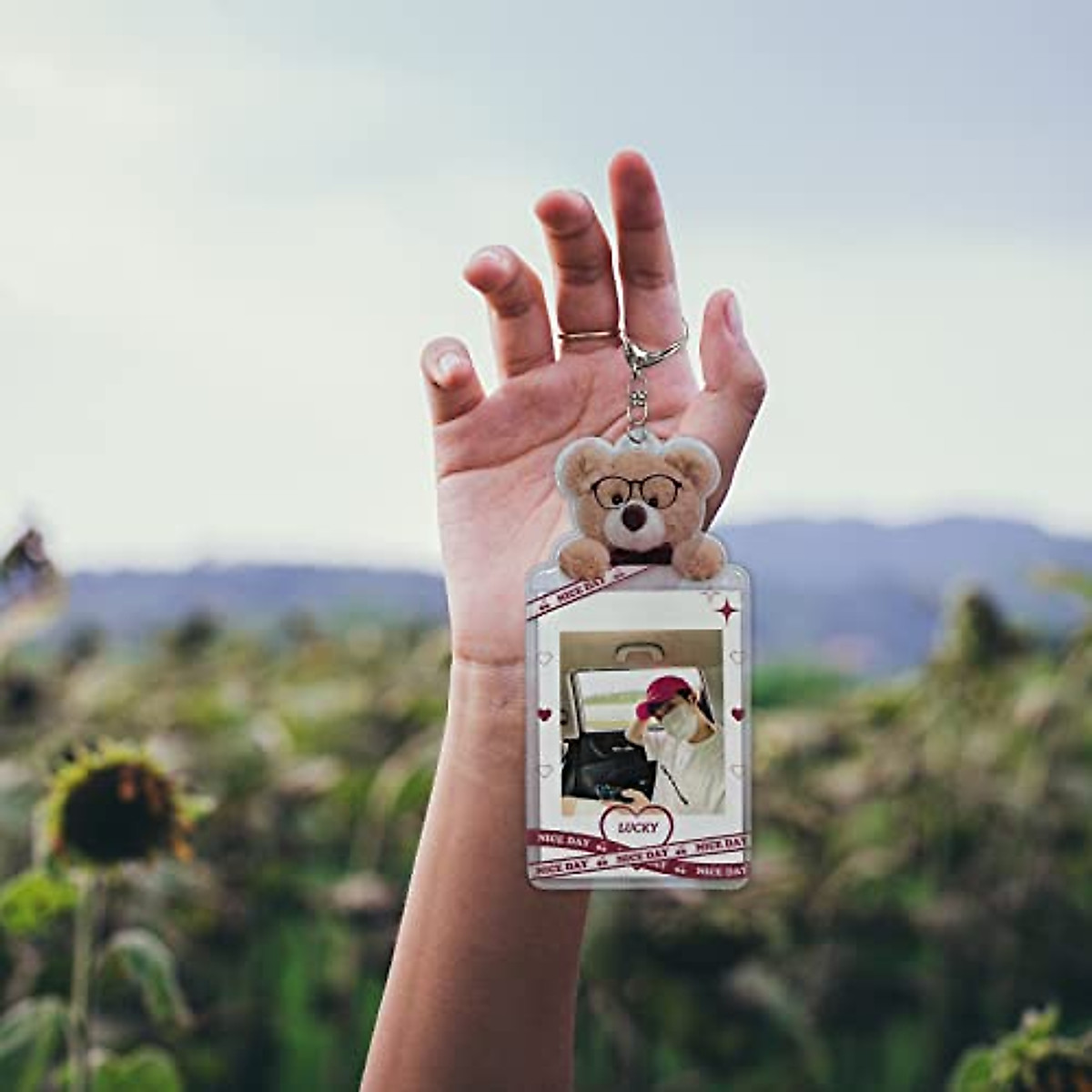 2 Pieces Photocard Holder Keychain, Cute Kpop Photocard Holder, Picture Keychains, Keychain ID Card Holder, ID Student Card, Protective Photo Sleeves Pendant Keychain