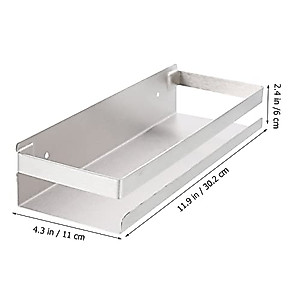 DOITOOL Wall Floating Shelves Floating Shelves Stainless Wall Mount Floating Shelves Kitchen Seasoning Rack Kitchen Storage Shelf Steel Wall Mounted Shower Storage Holder