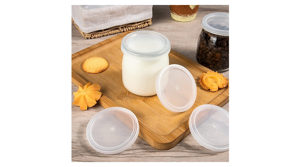 50Pcs Yogurt Jar Lids Set - Reusable Plastic Food Storage Covers