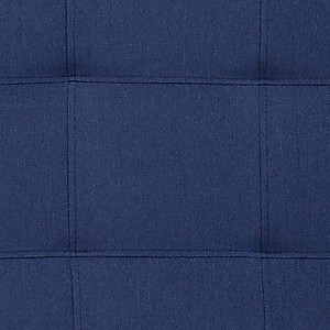 EMMA + OLIVER Quilted Tufted Upholstered Queen Size Headboard in Navy Fabric