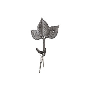 Handcrafted Nautical Decor Cast Iron Birch Tree Leaves Decorative Metal Tree Branch Hooks 6.5"