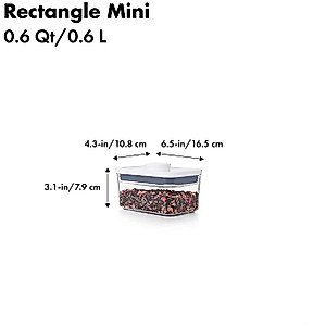 OXO Good Grips POP Container - Airtight Food Storage - 0.6 Qt Rectangle (Set of 4) for Tea and More