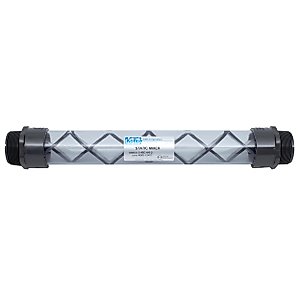Koflo 2-40C-4-6-2 Clear PVC Schedule 40 Pipe Static Inline Mixer; 2" NPT(M), 6 Elements