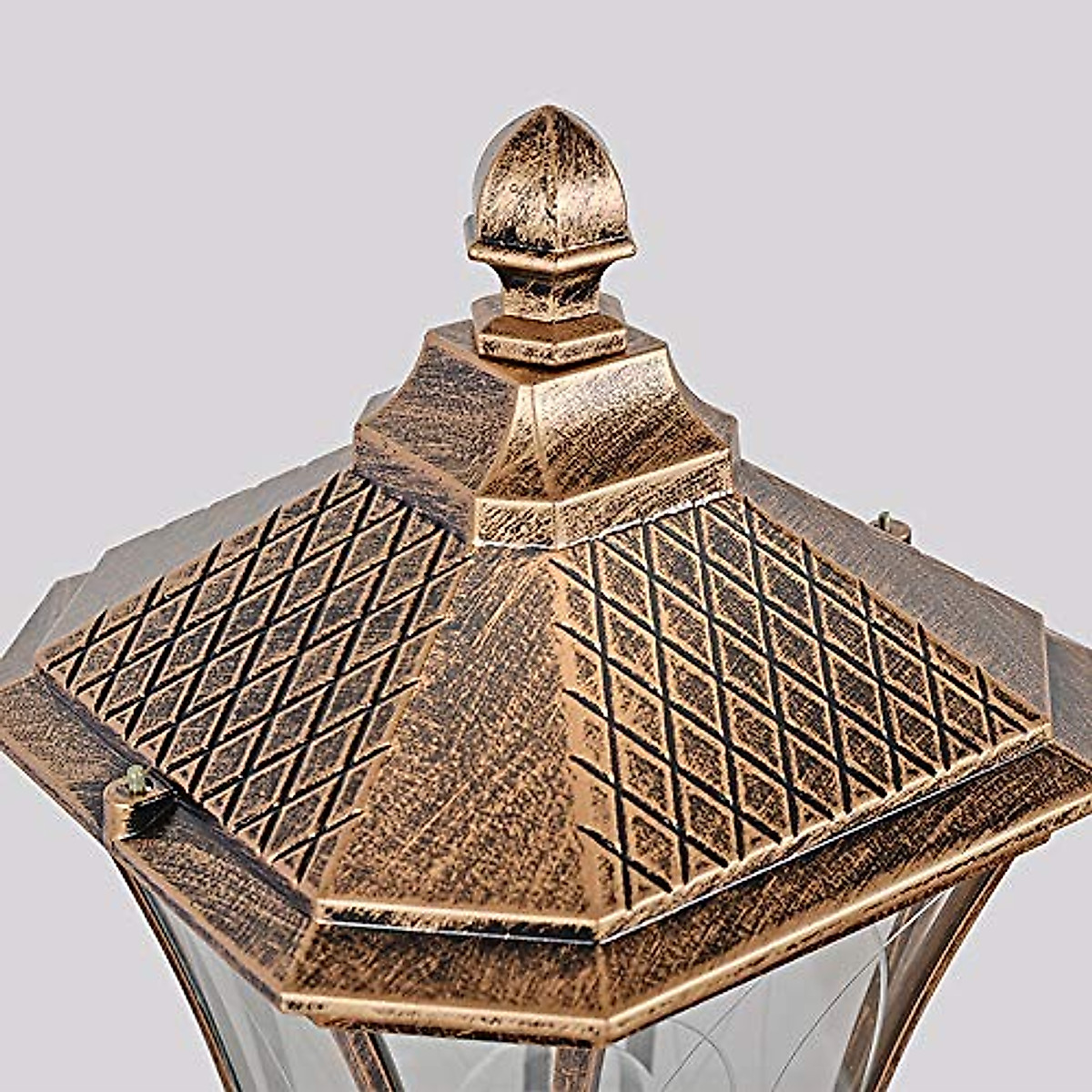 ZZYJYALG European Outdoor Basic Pedestal Post Light Bronze Waterproof Garden Villa Garden Lights Home Retro Traditional Lantern Door Column Gate Wall Pillar Lamp