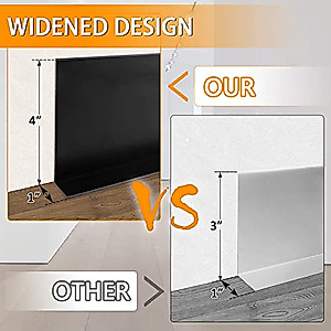 Vinyl Wall Base 4" Vinyl Baseboard Molding Flexible Vinyl Floor Base with 1" Crease Rubber Base Molding for Wall Easy to Install Use to Cover Wall Crevice (5" Wide x 19.7' Long, Black)