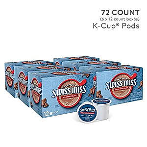 Swiss Miss Milk Chocolate Hot Cocoa, Keurig Single-Serve Hot Chocolate K-Cup Pods, 72 Count