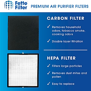 Fette Filter - BF35 True Hepa H13 Replacement Filter Compatible with BF35-Silver-Carbon for Classic Air Purifier - Pack of 1
