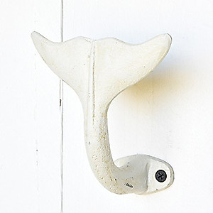 Whale Tail Wall Hook (Antique White)