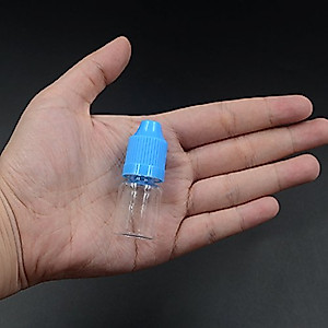 Dropper Bottles Multicolor Industrial & Scientific Clear Liquid Needle Empty Tip Cap Plastic Ejuice Childproof Filling PET (5ml+Black cap+Tip Cap Pack of 50pcs)