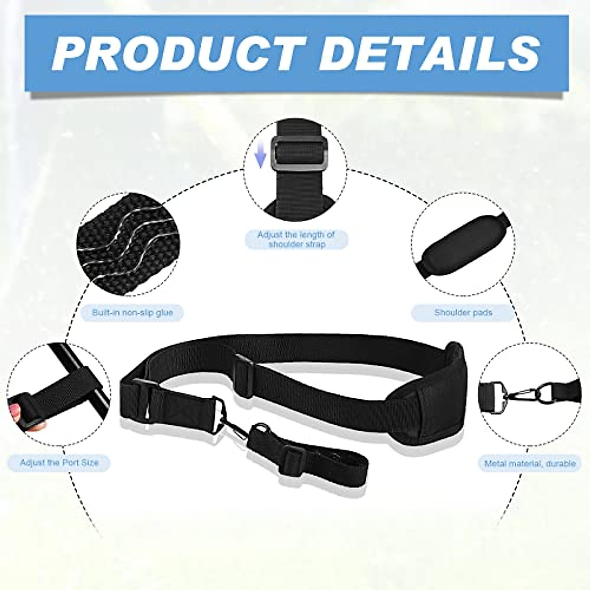 2 Pieces Shoulder Strap Trimmer Strap Adjustable Universal Leaf Blower Shoulder Harness Easy Release Strap String Trimmer Replacement Parts for Weeder, Leaf Blower, Multi Head System and All Types