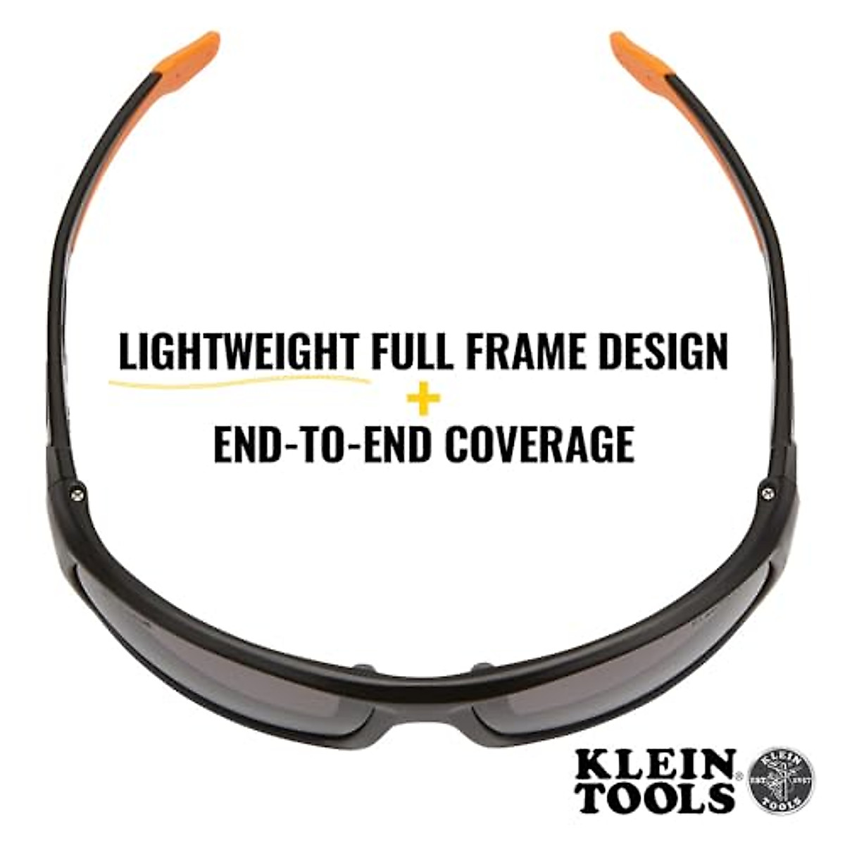 Klein Tools 60164 Safety Glasses, Professional PPE Protective Eyewear with Full Frame, Scratch Resistant and Anti-Fog, Gray Lens