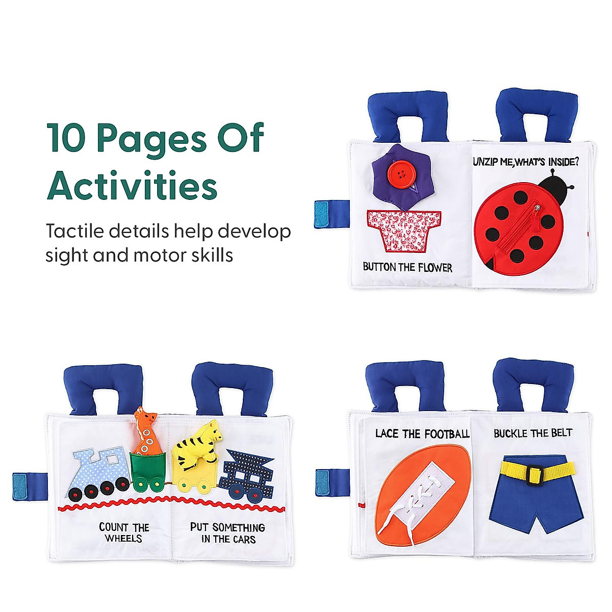 The Peanutshell Quiet Book for Toddlers | Travel Toy & Educational Busy Book | Wash Bag Included