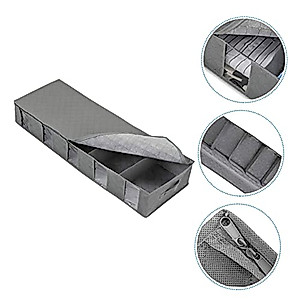 STOBAZA 1pc box Container Bed Bins Storage Quilt Dividers Capacity Clothes Gray Under Bags Non-woven Zipper and Shoe Divider Cloth for with Toys Clothing Practical Case