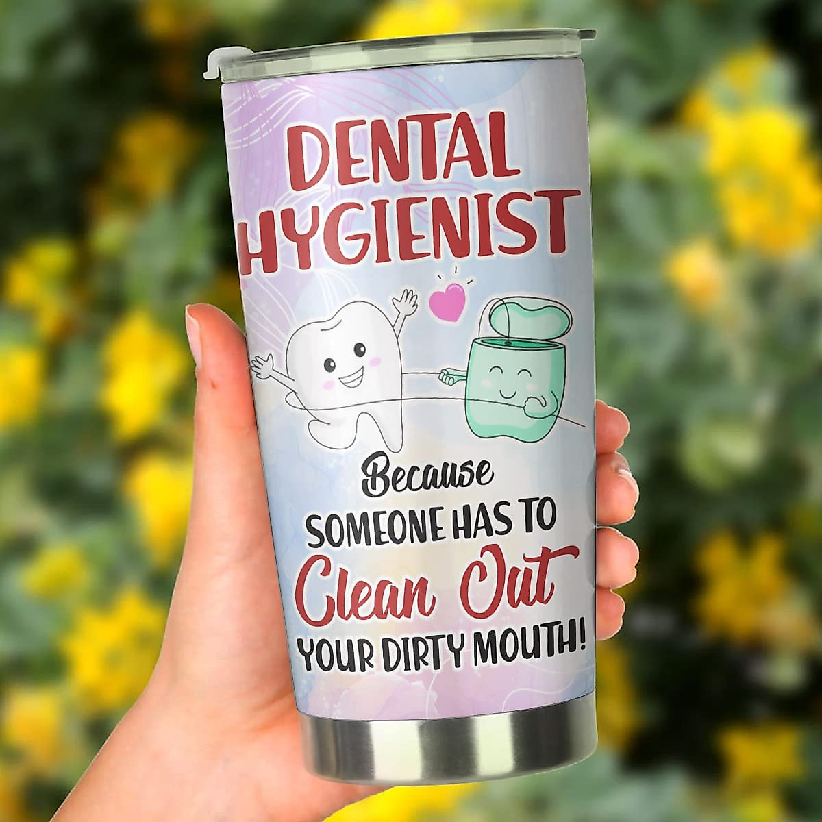 MEDROC Dental Hygienist Gifts Tumbler - Stainless Steel 20oz, Funny Dental Hygiene Gifts For Women Men, National Dental Hygienists Week Gifts For Coworker Drinking Coffee Cups (DH02)