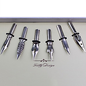 Feather Quill Pen and Ink English Calligraphy Pen Set Antique Dip Pen with Ink and 6 PCS Nibs for Drawing,Writing, Best Holiday gifts