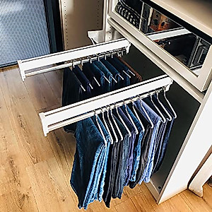 VEITEOX FTY Closet Valet Rod Slide Out, Top Mount Pull Out Closet Rod, Wardrobe Rail for Hanging Clothes Closet Organizer Retractable Rack (Size Name : 23.3"/59.2cm)