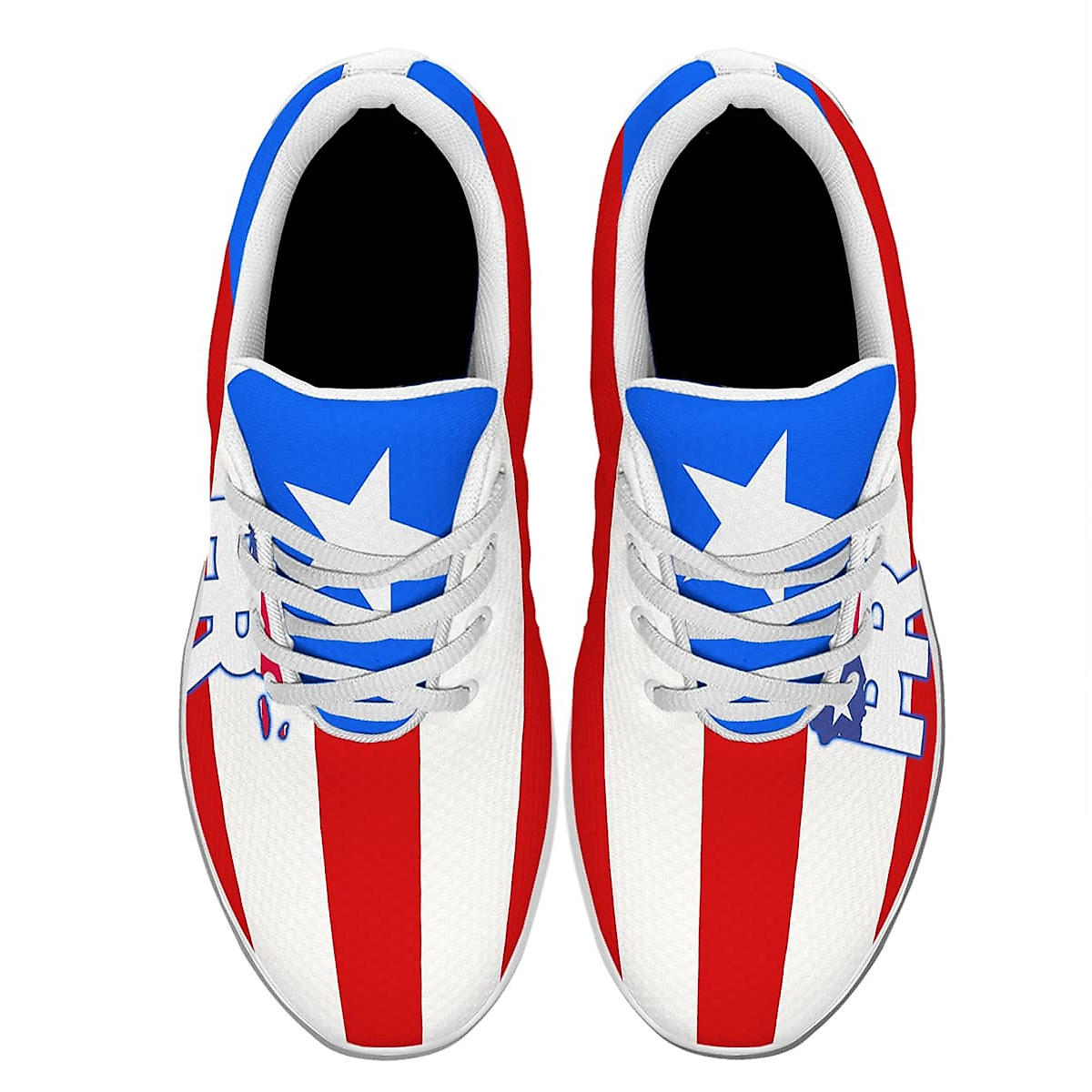 Puerto Rico Shoes Mens Womens Running Tennis Shoes Athletic Casual Puerto Rico Flag Sneakers Gifts for Friends White Size 10