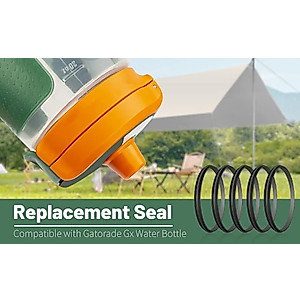5Pcs Silicone Replacement Sealing Gasket Compatible with Gatorade GX Bottle, Replacement Sealing Gasket Compatible with Gatorade GX Water Bottle