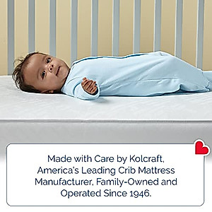 Kolcraft BabyPedic Bubbie Extra Firm Coil Waterproof Baby Crib Mattress and Toddler Mattress, Airy Comfort, Greenguard Air Quality Certified - Made in USA, 52"x28"