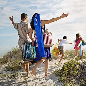 AMMSUN Portable Umbrella with Stand, 6.5ft Sun Shade Umbrella with Stand, Premium Lightweight Standing Umbrella for Sporting Games, Instant Sun Protection Patio Umbrella, Easy to Carry, Blue