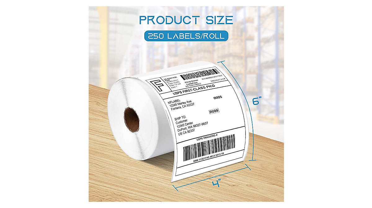 MFLABEL 4x6 Thermal Shipping Labels - Waterproof & Easy Peel