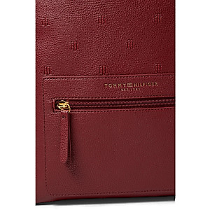 Tommy Hilfiger Amelia II Medium Dome Backpack-Embossed TH Serif Critter PVC Virginia Red One Size