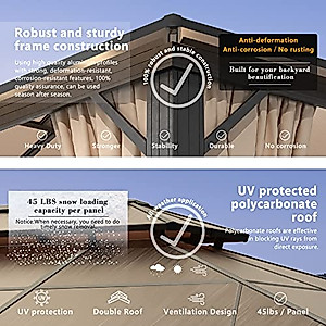 Jolydale 10X13 Hardtop Gazebo, Aluminum Frame with Double Mesh Screen, UV Protection, Suitable for Patios, Decks, Gardens, Lawns and Pools