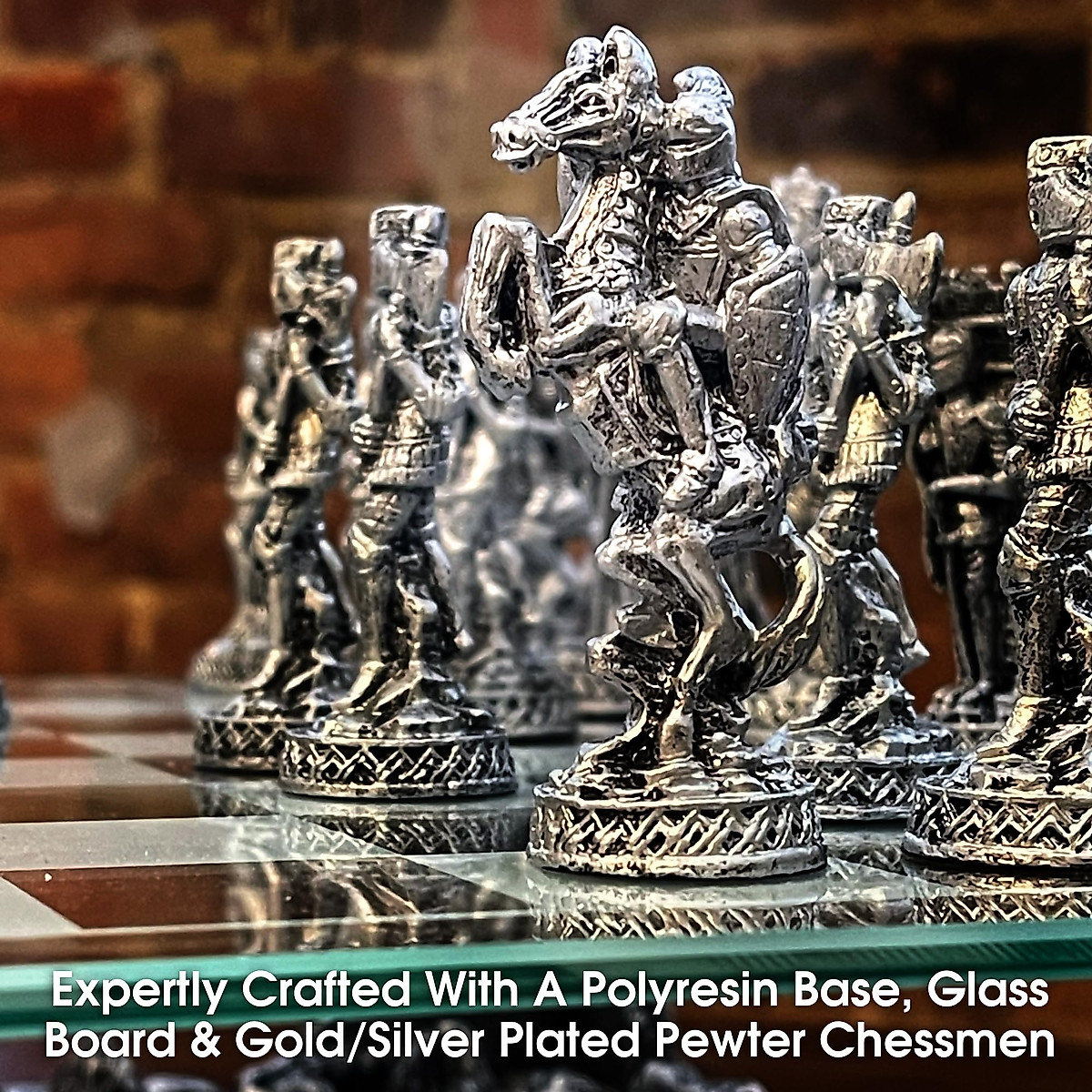 Renaissance Knight Chess Recreational Classic Strategy Game Set, 2 players