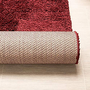 Super Area Rugs Fluffy & Soft Fiber Shag Rug Perfect for Living Rooms, Dining Rooms and Home Decor, Cranberry Red, 4' X 6' Rectangle