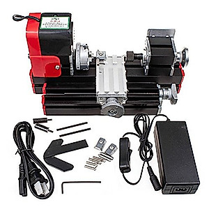 chuangsheng Mini Lathe Machine,12V Miniature Metal Multifunction Lathe Machine DIY 20000Rev/min 45135mm