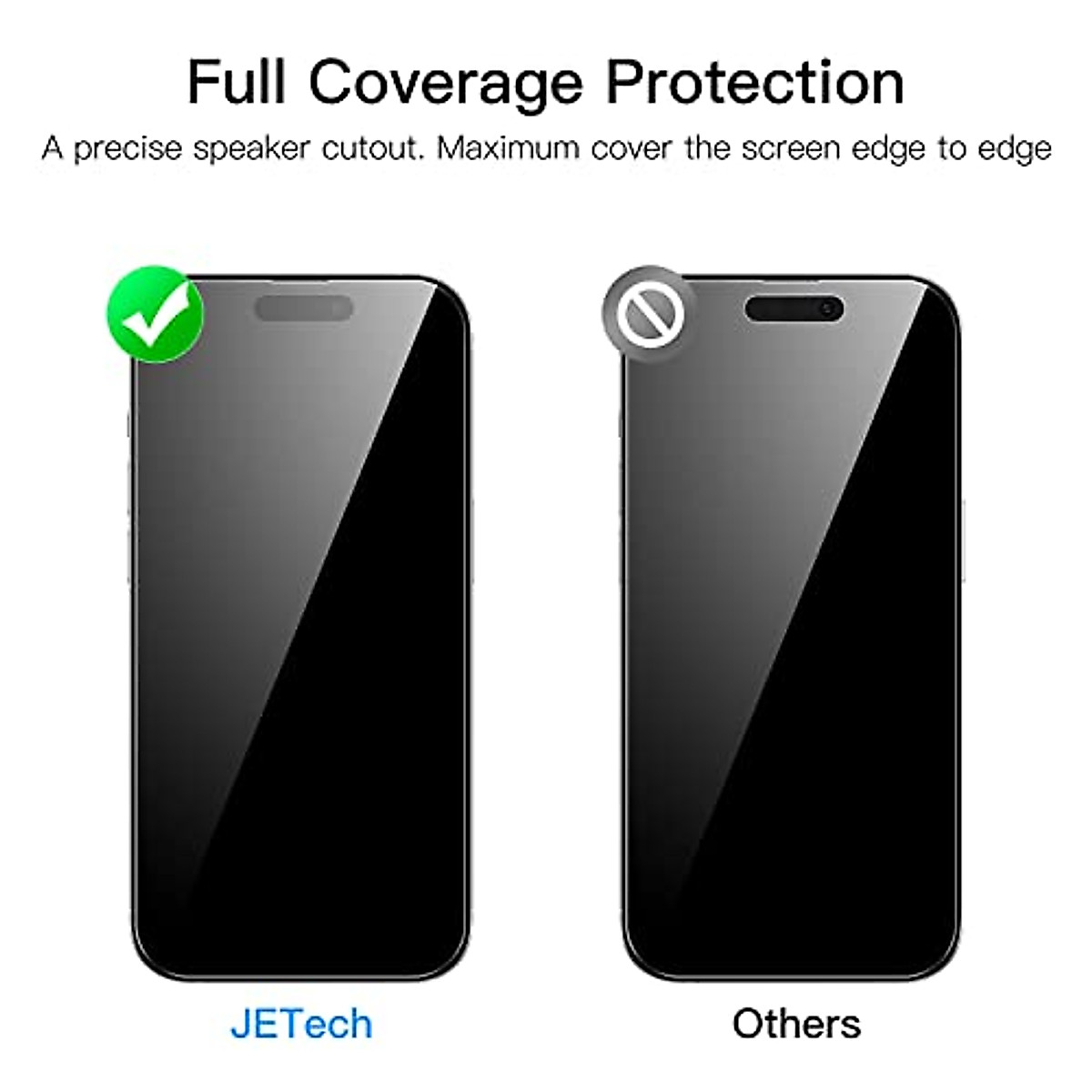 JETech Full Coverage Screen Protector for iPhone 14 Pro Max 6.7-Inch (NOT FOR iPhone 14 Pro 6.1-Inch), 9H Tempered Glass Film Case-Friendly, HD Clear, 3-Pack