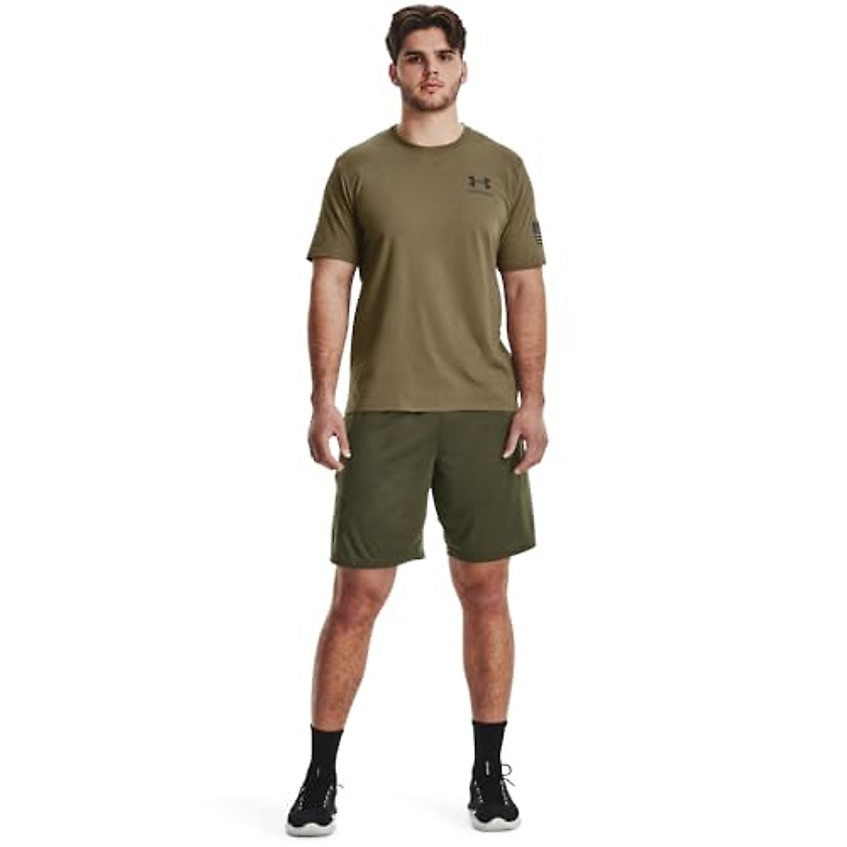 Under Armour Men's New Freedom Flag T-Shirt, (499) Federal Tan / / Jet Gray, Large