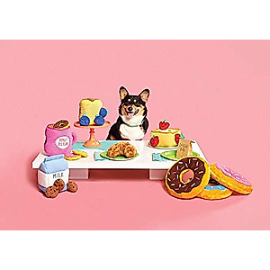 ZippyPaws Burrow, Food Buddies Milk & Cookies - Interactive Dog Toys for Boredom - Hide and Seek Dog Toys, Colorful Squeaky Dog Toys for Small & Medium Dogs, Plush Dog Puzzles