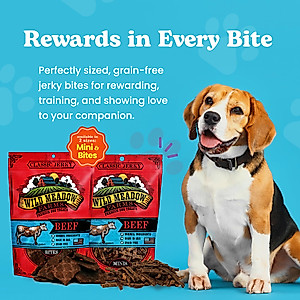 Wild Meadow Farms - Classic Beef Bites, Soft Jerky Treats for Dogs, Grain-Free & All-Natural, Ideal for Training, Portioning, and High-Value Rewards for All Breeds & Ages - 3.5 Ounce Pouch