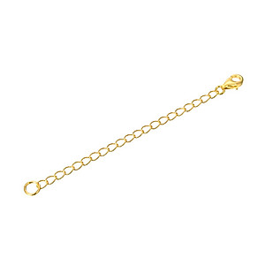 1pc Adabele Authentic Gold Plated Sterling Silver Jewelry Making Cable Chain Extender Removable Adjustable 3 inch Extension for Necklace Anklet Bracelet SS304-3