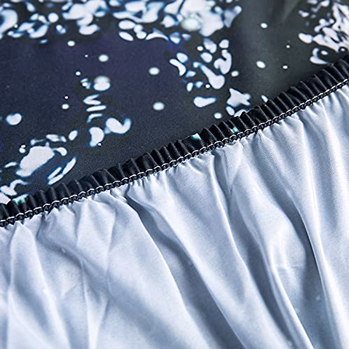 Roscloud Sports Basketball Sheets Sets Full Size - 3PC Ice Flame Galaxy Basketball Boys Fitted Sheet（Fitted Sheet*1 Pillowcases*2）