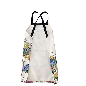 Aprons Mother Daughter Matching Animal Pink Flamingo Print Cotton Blend Cute Lovely Kitchen Mommy and Me for Women and Kids Children