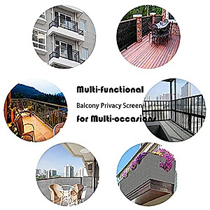 Fence Privacy Screen, DICASAL Deck Privacy Screen Cover, 3.05 x 16.4 ft UV-Protection Mesh Fence Windscreen for Porch, Patio, Balcony and Apartment Grey