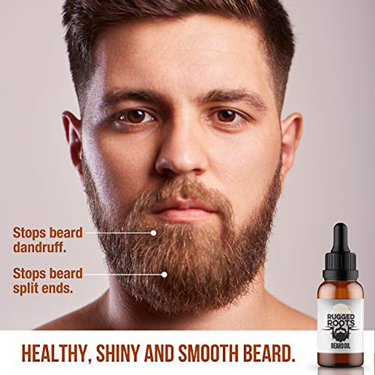 Rugged Roots Beard Oil and Conditioner Natural Beard Care Made with Tobacco Vanilla Scented Premium Oils- Softens Beard and Promotes Healthy Beard Growth-Small Gift for Men, Perfect Stocking Stuffer