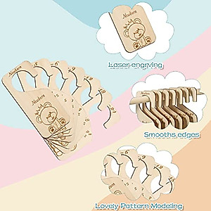 BOWINR Wooden Baby Closet Dividers Set of 7 Baby Clothes Organizer Baby Double-Sided Closet Organizer Cute Woodland Animal Theme Nursery Decor Neutral from Newborn to 24 Months