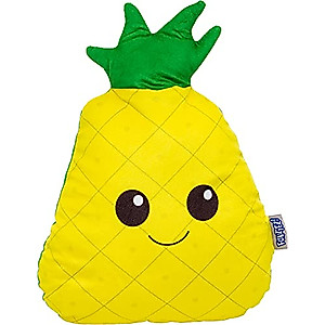 FUNZIEZ! Pineapple Plush Decorative Throw Pillow - Novelty Fruit Shaped Stuffed Pillow 14.5 x 10 in