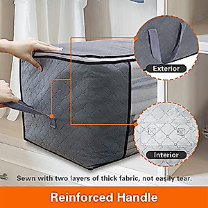 Vieshful 5 Pack Clothes Storage Bags 90L Large Capacity Clothing Organizers with Reinforced Handles Thick Breathable Fabric Foldable Underbed Containers for Bedding Comforter Blanket