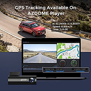 AZDOME Front and Rear Dash Cam, 4K + 1080P Dual Dash Camera for Cars with 5.8GHz WiFi GPS, Night Vision, 24 Hours Parking Mode, WDR, Loop Recording, G-Sensor, APP, Free 64GB Card