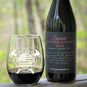 AGMDESIGN Funny Two Sided Good Day Bad Day Don't Even Ask Firefighter Wine Glass, Gifts for Wine Lovers, Firefighter Present for Retirement, Birthday