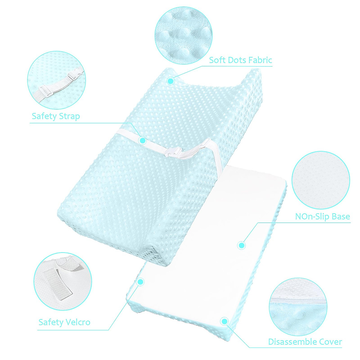 YENING Baby Diaper Changing Pad Cover for Girls Wipeable Covers Soft Minky Dots Changing Table Pads Sheets 31" x 16" Pink