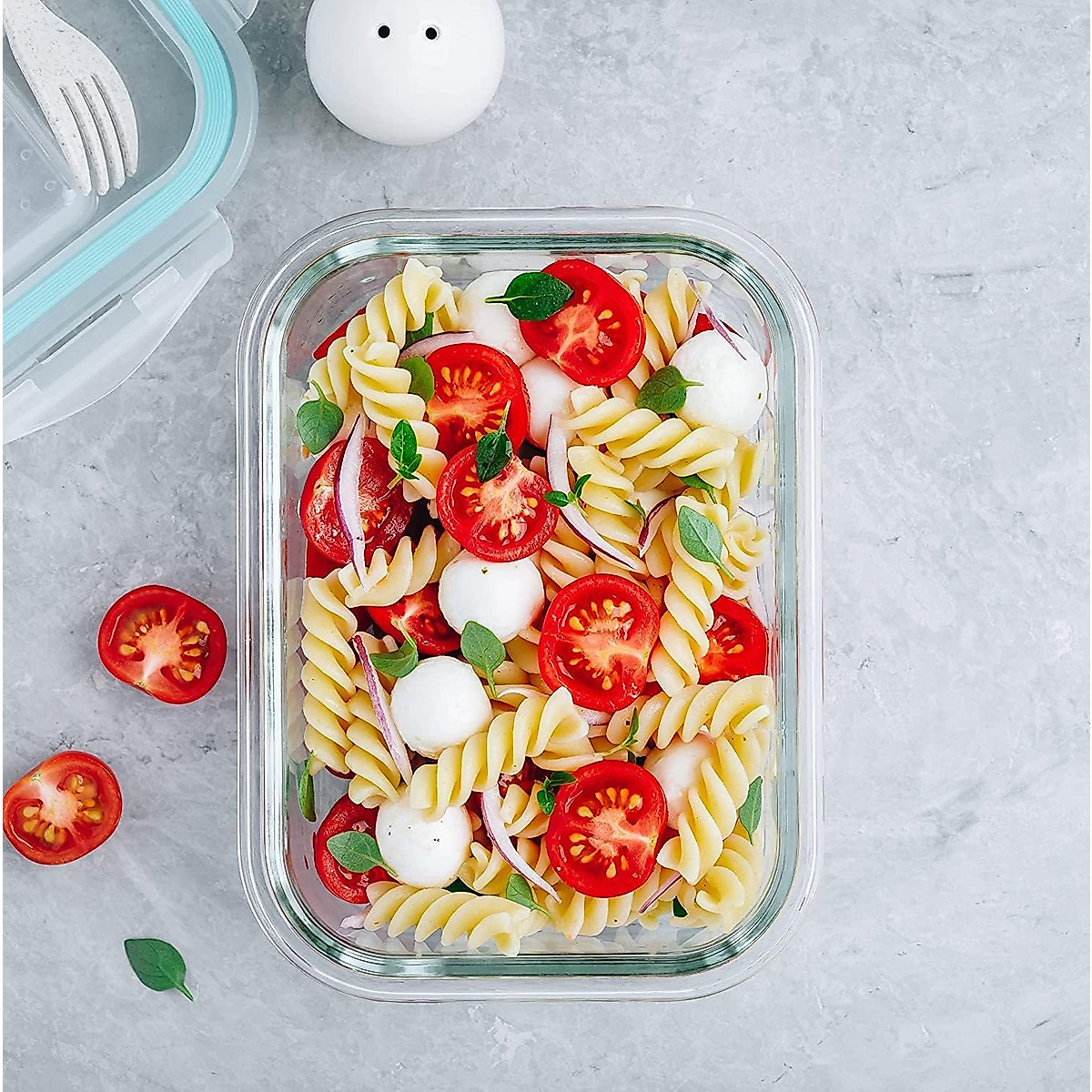 Moss & Stone Kitchen Glass Food Storage Containers Set with Lids 10 Pcs. Snapware Transparent Lids Leak Proof, Oven, Freezer, Microwave & Dishwasher Safe, Airtight Meal Prep Container Glass BPA-Free